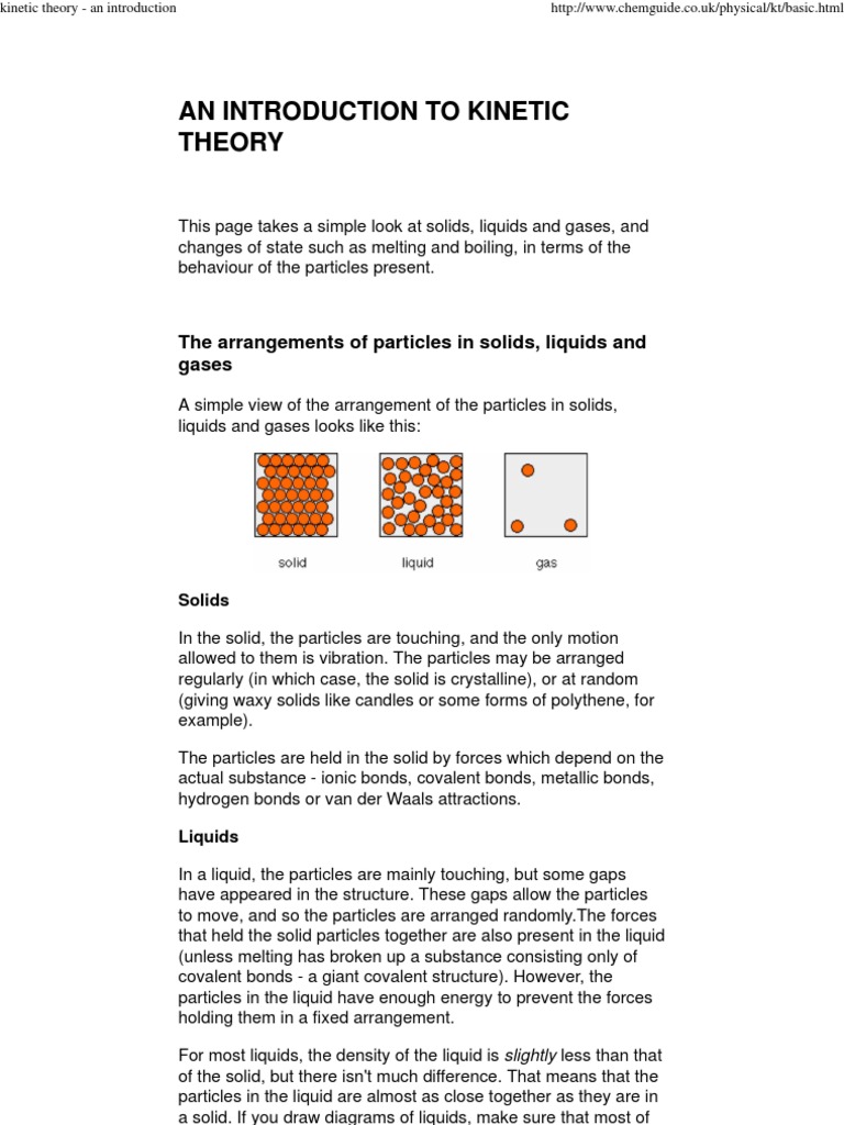 Kinetic Theory - An Introduction | PDF | Evaporation | Liquids