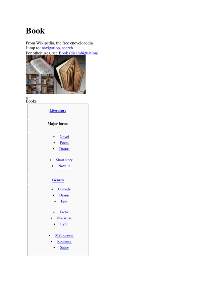 Navigation Search Book (Disambiguation) : From Wikipedia, The Free ...