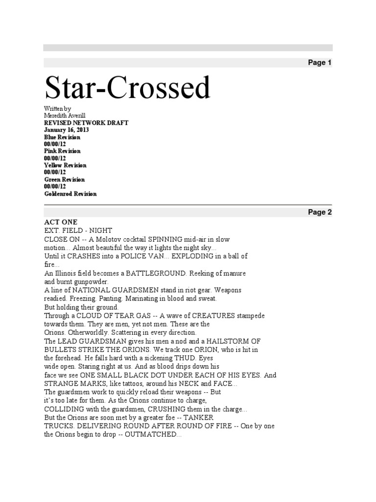 Star-Crossed Script | Download Free PDF | Nature