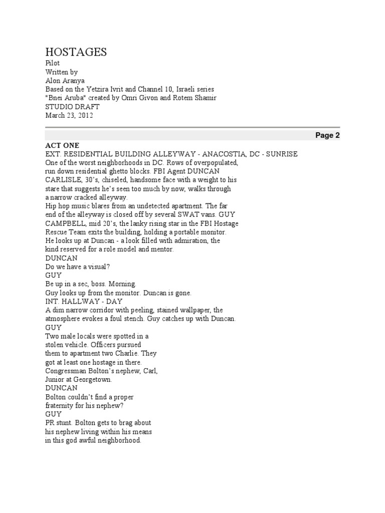 Hostages Script | PDF