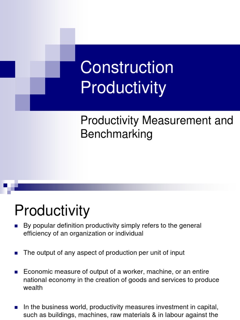 Construction Productivity Measurement Guide | PDF | Output (Economics ...