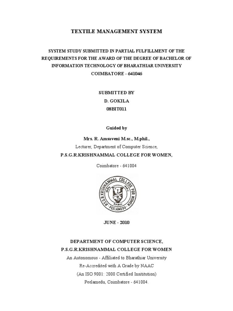 Textile Management System | PDF | Unit Testing | Component Object Model