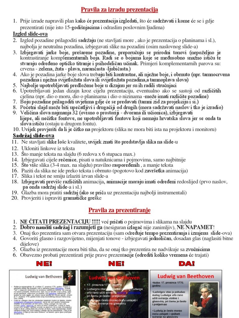 Pravila Za Prezentacije | PDF