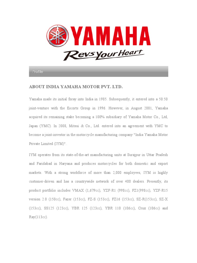 Yamaha | PDF | Vehicles | Manufacturing And Engineering