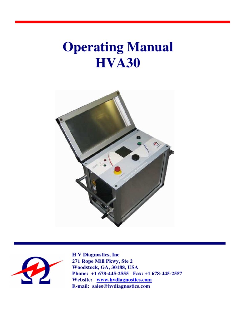 HVA30 Very Low Frequency Hipot Tester Operating Manual | Download Free ...