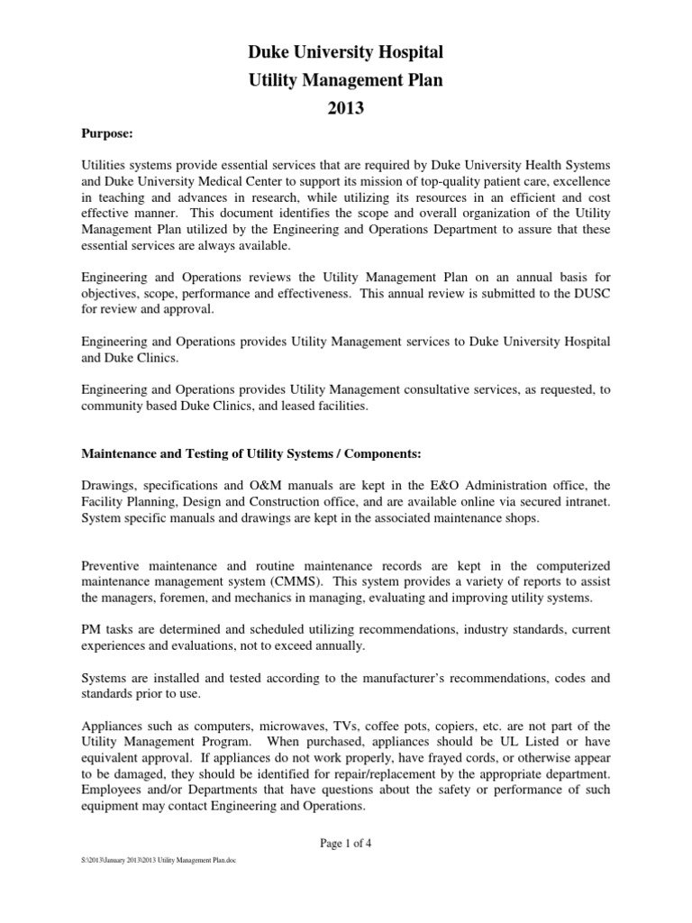 Utility Management Plan | Building Automation | Engineering