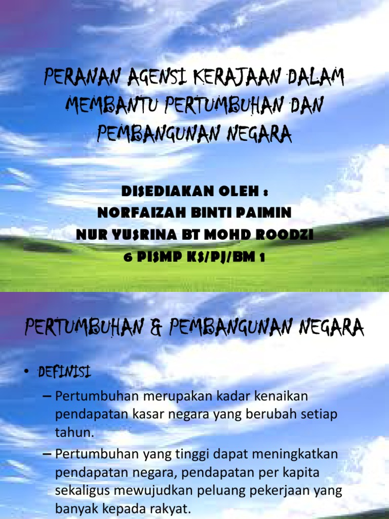 Peranan Agensi Kerajaan Dalam Membantu Pertumbuhan Dan Pembangunan ...