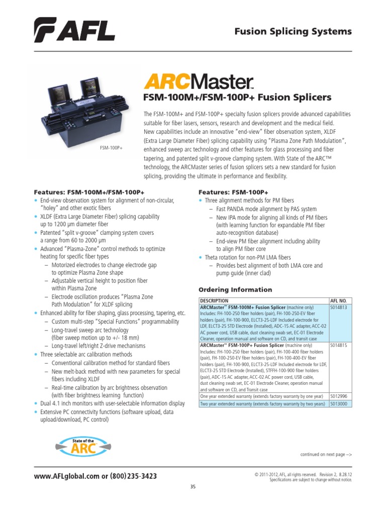 FSM 100M 100P Plus | PDF | Optical Fiber | Applied And ...