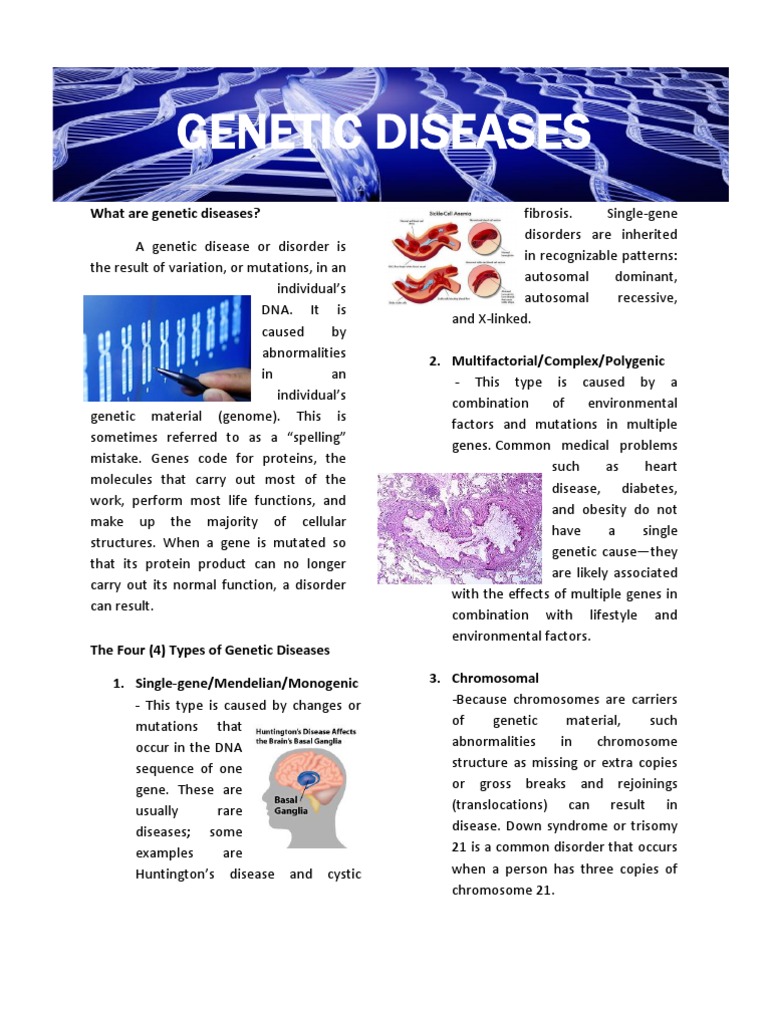 Genetic Diseases | Download Free PDF | Genetic Disorder | Genetics