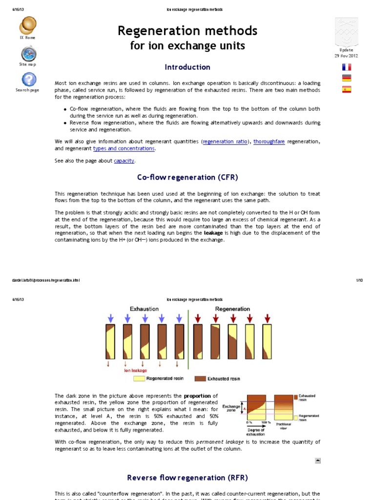 Ion Exchange Regeneration Methods | PDF | Ion Exchange | Hydrochloric Acid