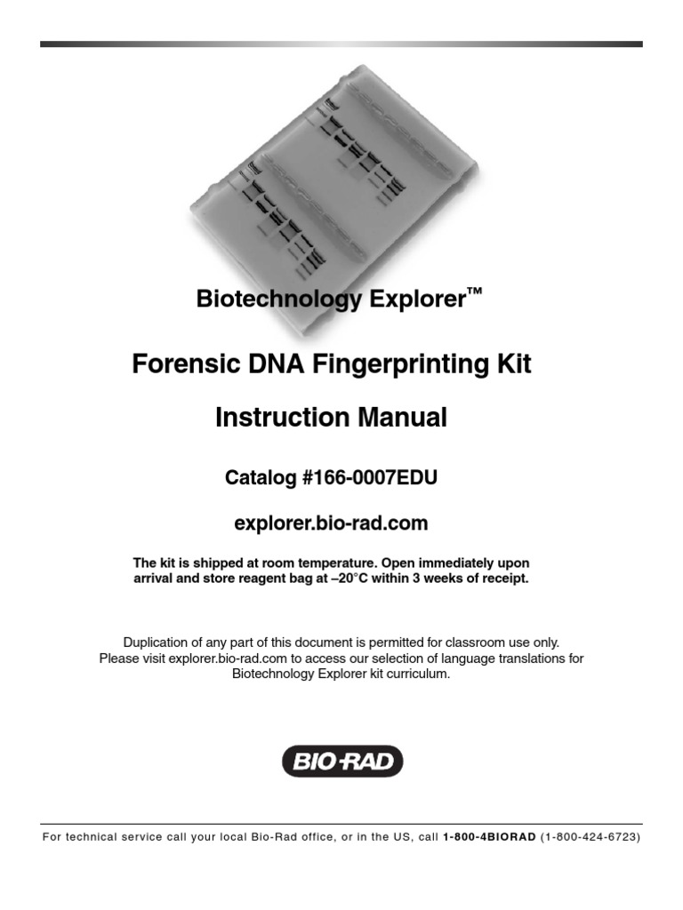 DNA Fingerprinting - Bio-Rad | PDF | Gel Electrophoresis | Agarose Gel ...