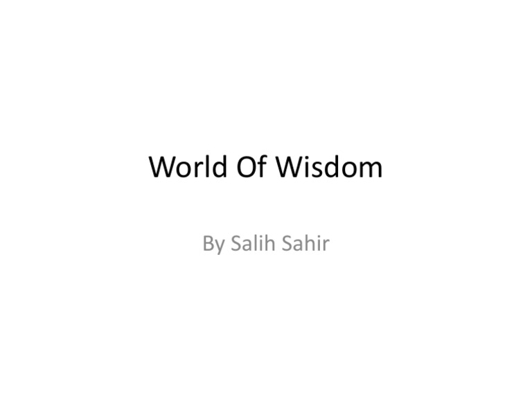 Insights from the World of Wisdom | PDF