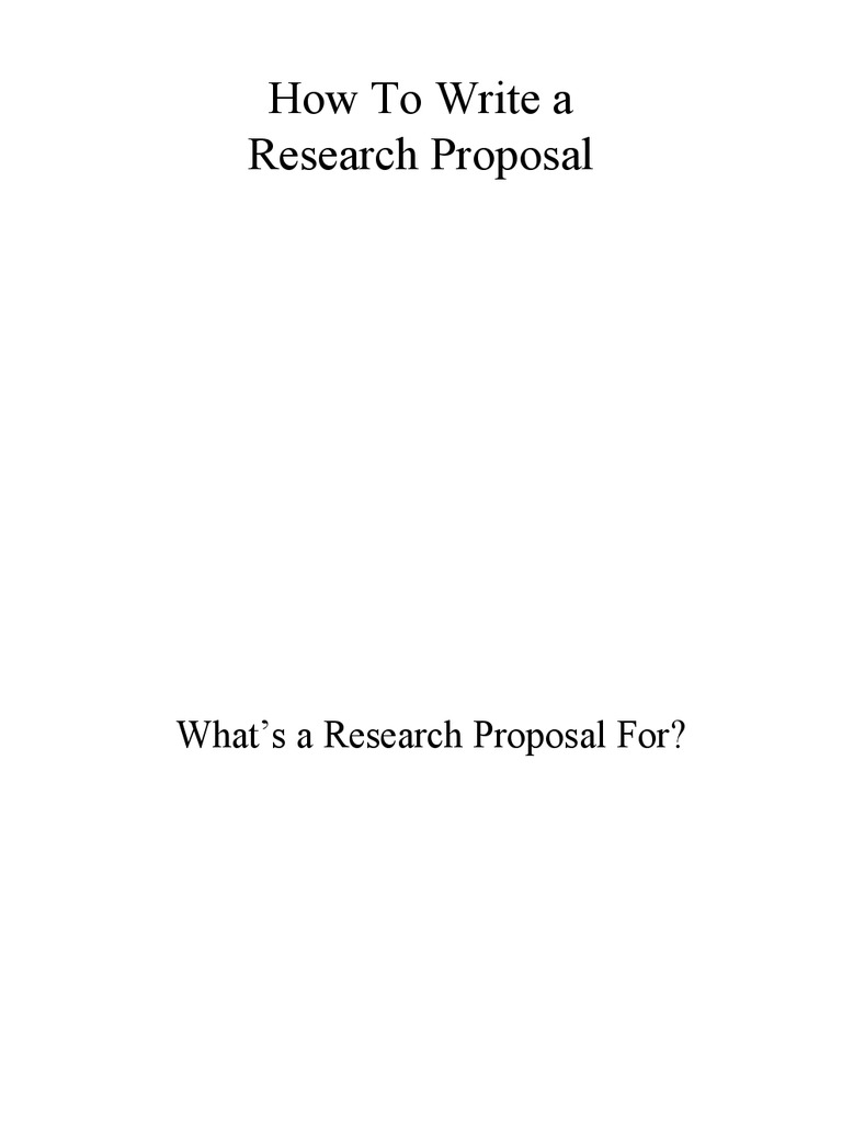 How To Write Research Proposal | PDF | Research Design | Experiment