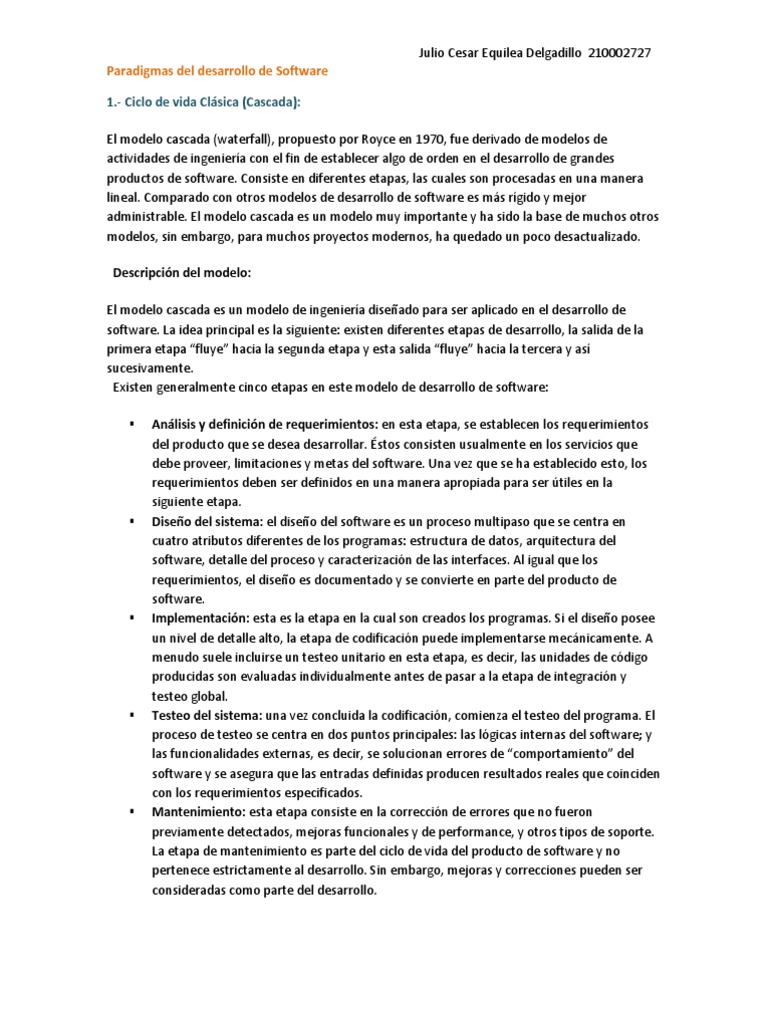Paradigmas Del Desarrollo de Software | PDF | Marco de software ...