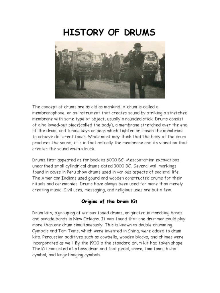 Evolution and History of Drums | PDF | History