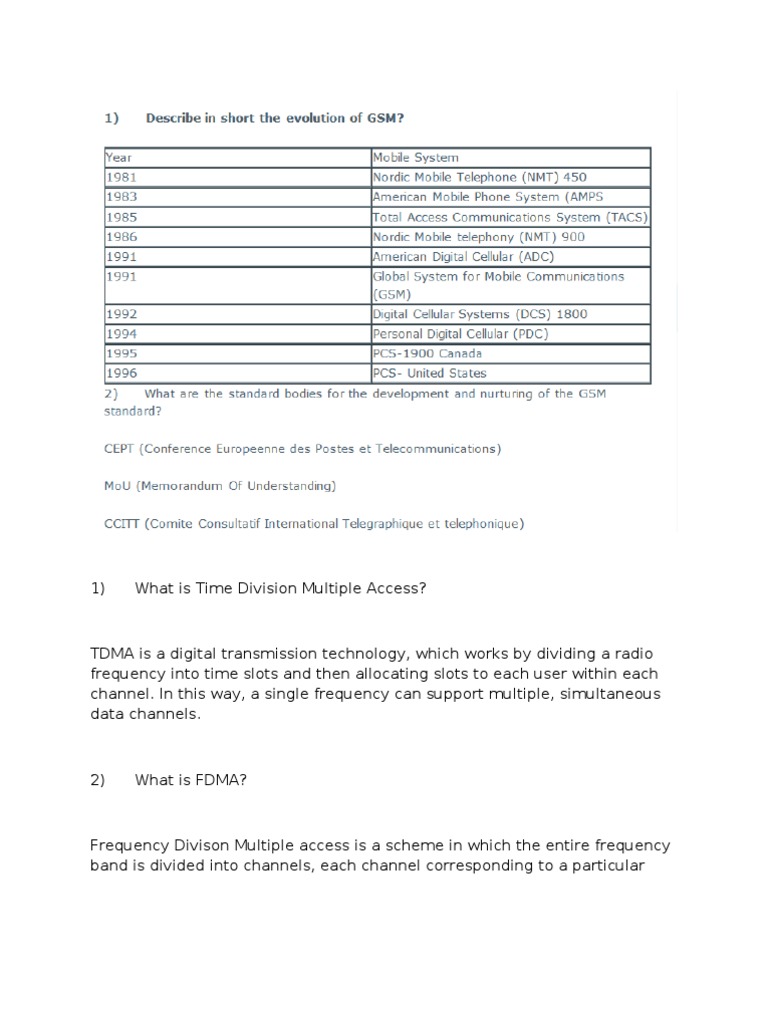 Basic Telecom Questions and Answers | PDF | Mobile Technology ...