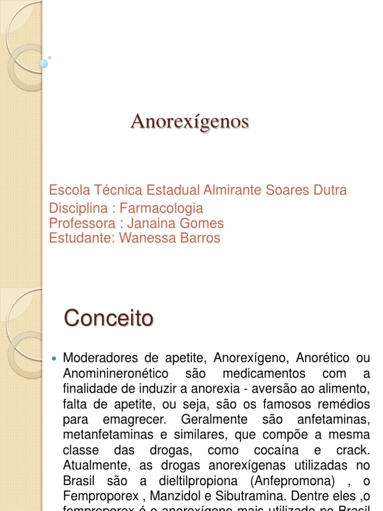 Apresentaçao de Farmacologia - Anorexígenos | PDF | Hipertensão ...