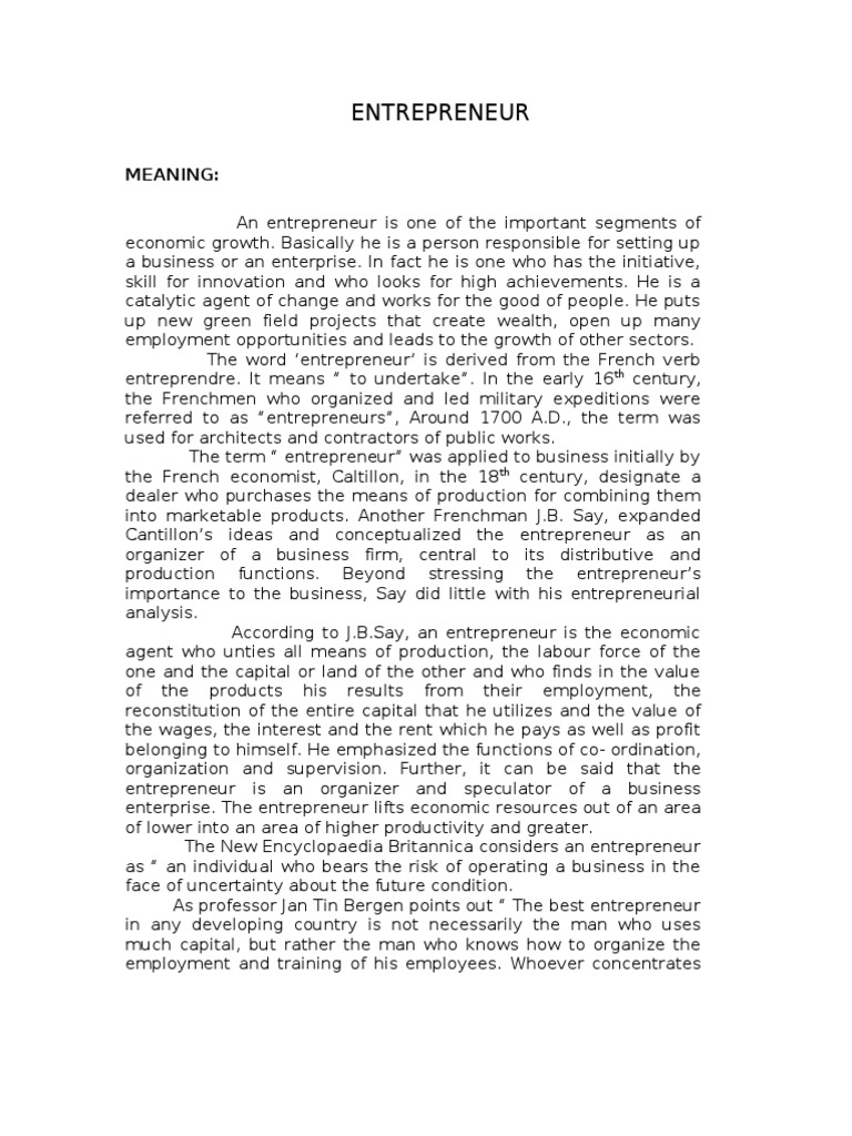 Entrepreneur | PDF | Entrepreneurship | Motivation