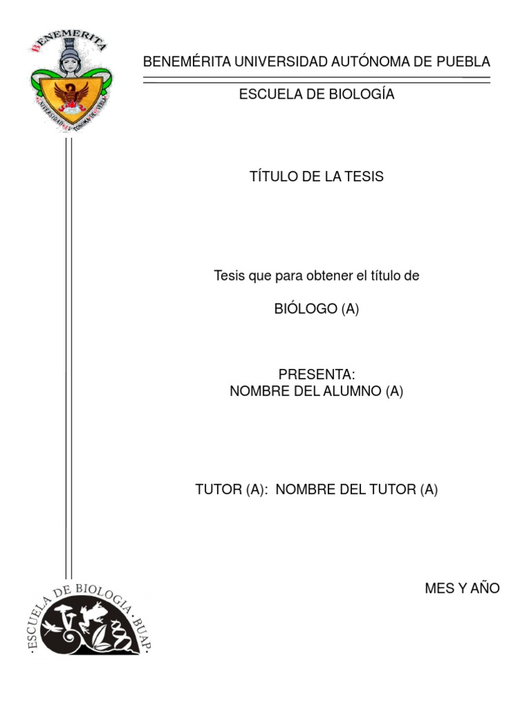 Formato de Portada de Tesis