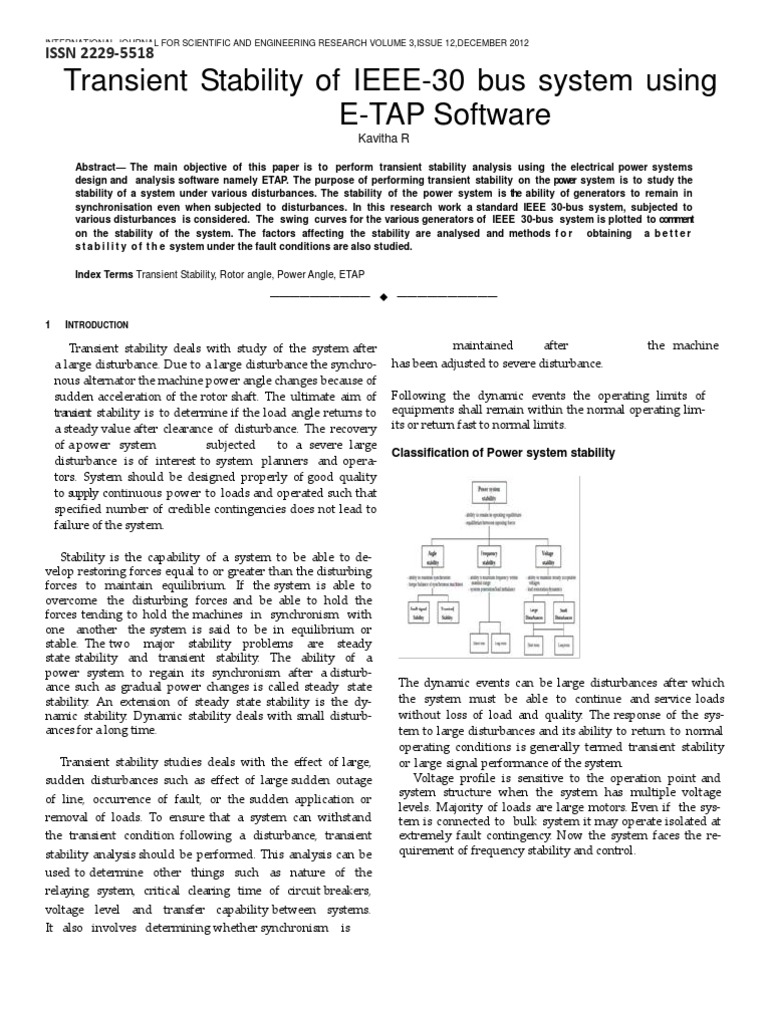 Transient Stability Analysis of IEEE-30 Bus | PDF | Steady State ...