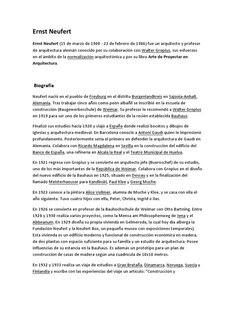 Ernst Neufert: Arquitectura y Normalización | PDF | Medios de arte | Diseño