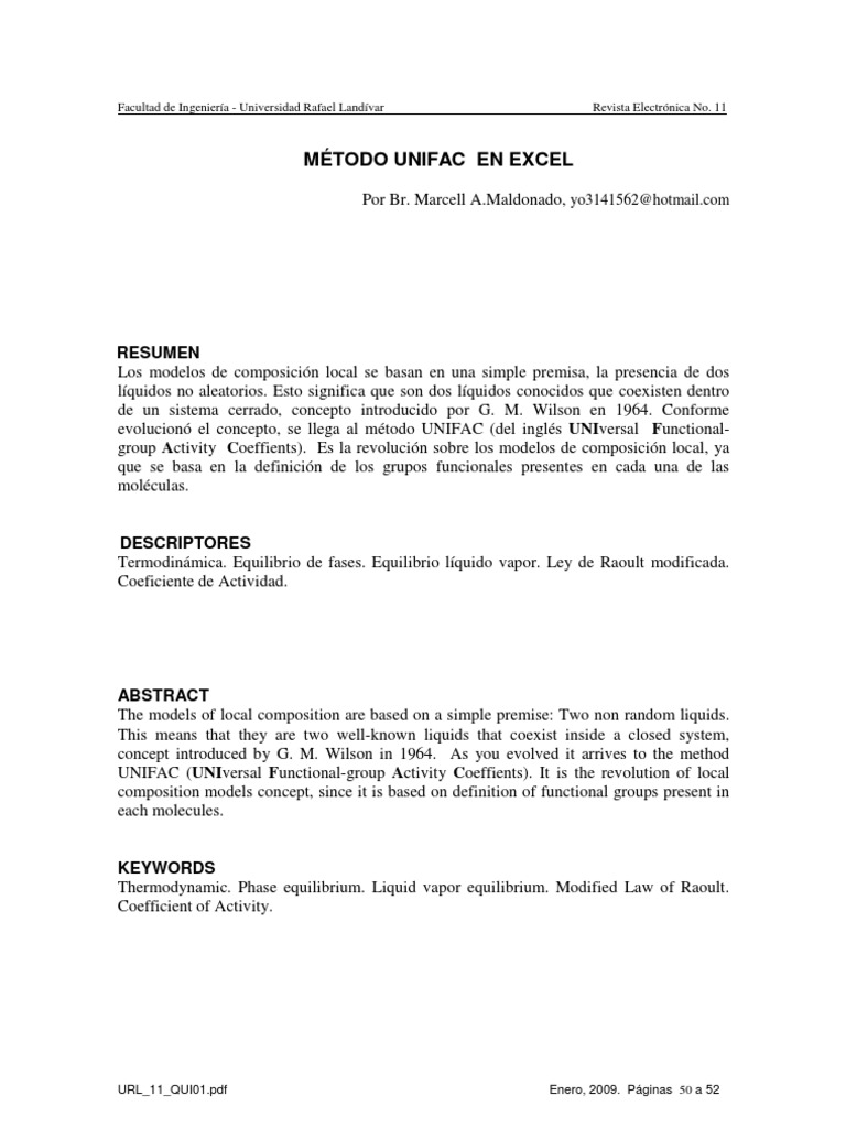 Modelo Unifac | PDF