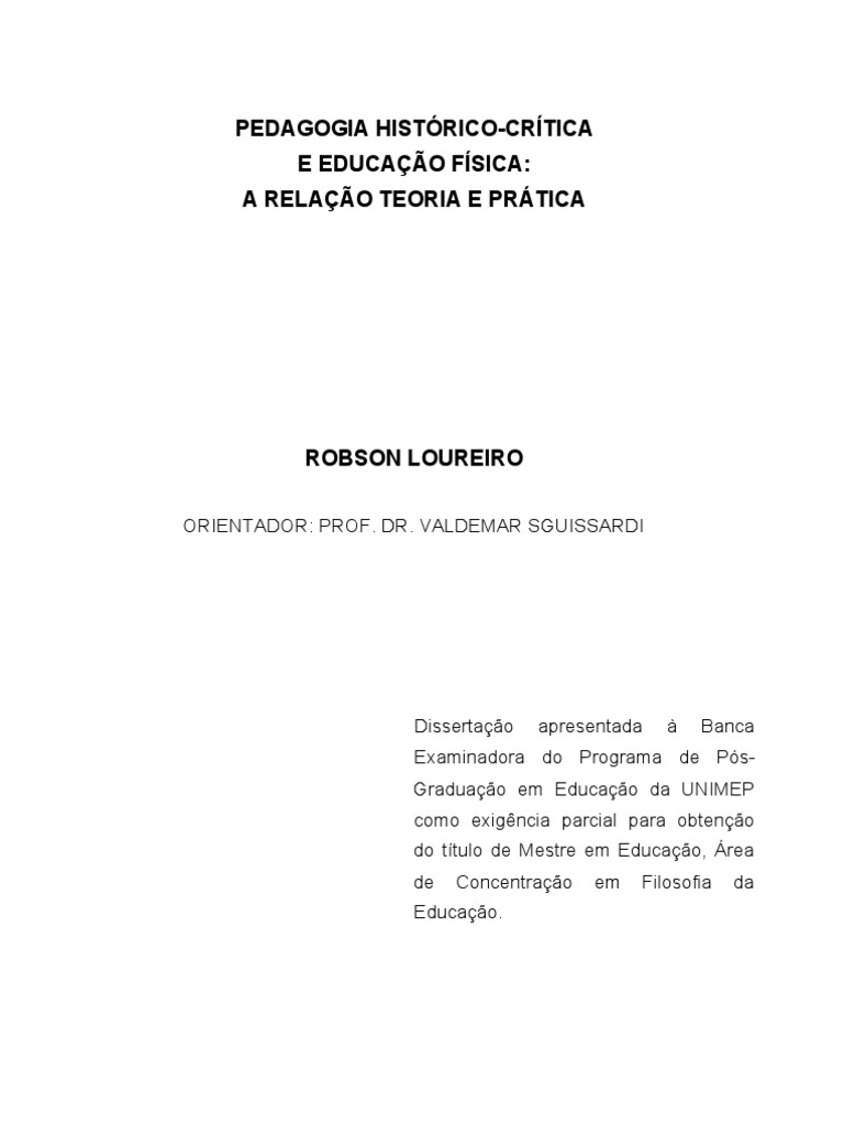 Pedagogia Histórico-Crítica na Educação Física | PDF | Indústrias | Física