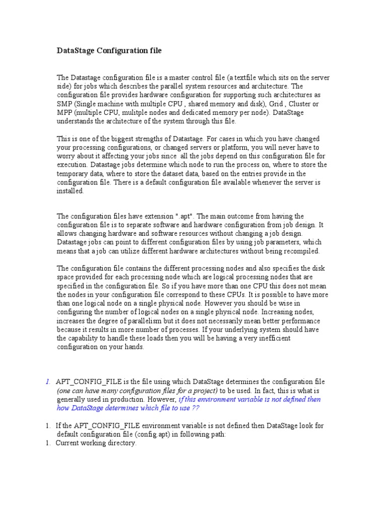 DataStage Configuration File | PDF | Parallel Computing | Central ...