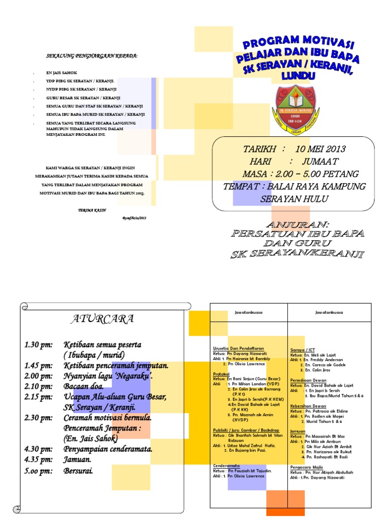 Contoh Buku Program Ceramah Motivasi | PDF