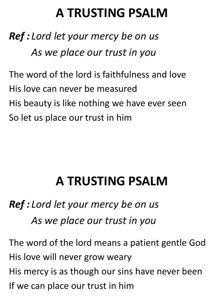 A Trusting Psalm | PDF
