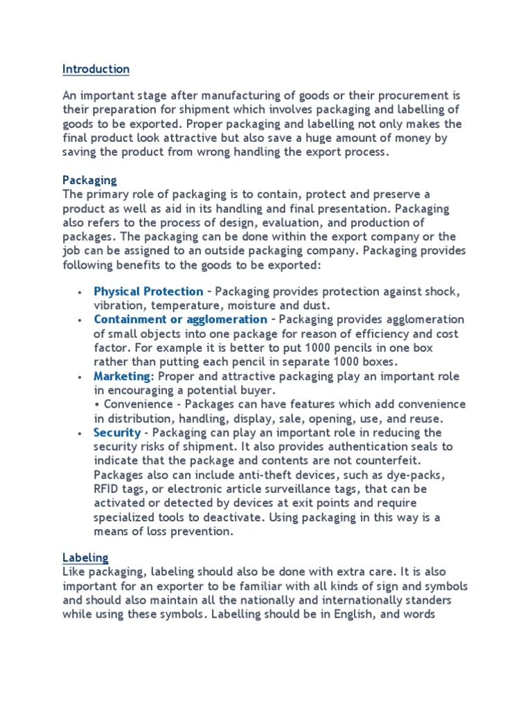 A Comprehensive Guide to Proper Packaging, Labeling, and Export ...