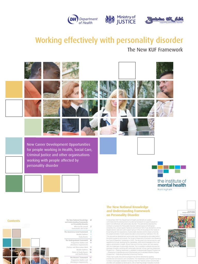 Personality Disorder Knowledge and Understanding Frameworks Flyer | PDF ...
