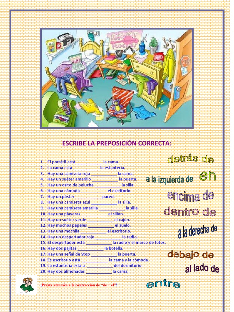 Ejercicios de Preposiciones en Oraciones | PDF