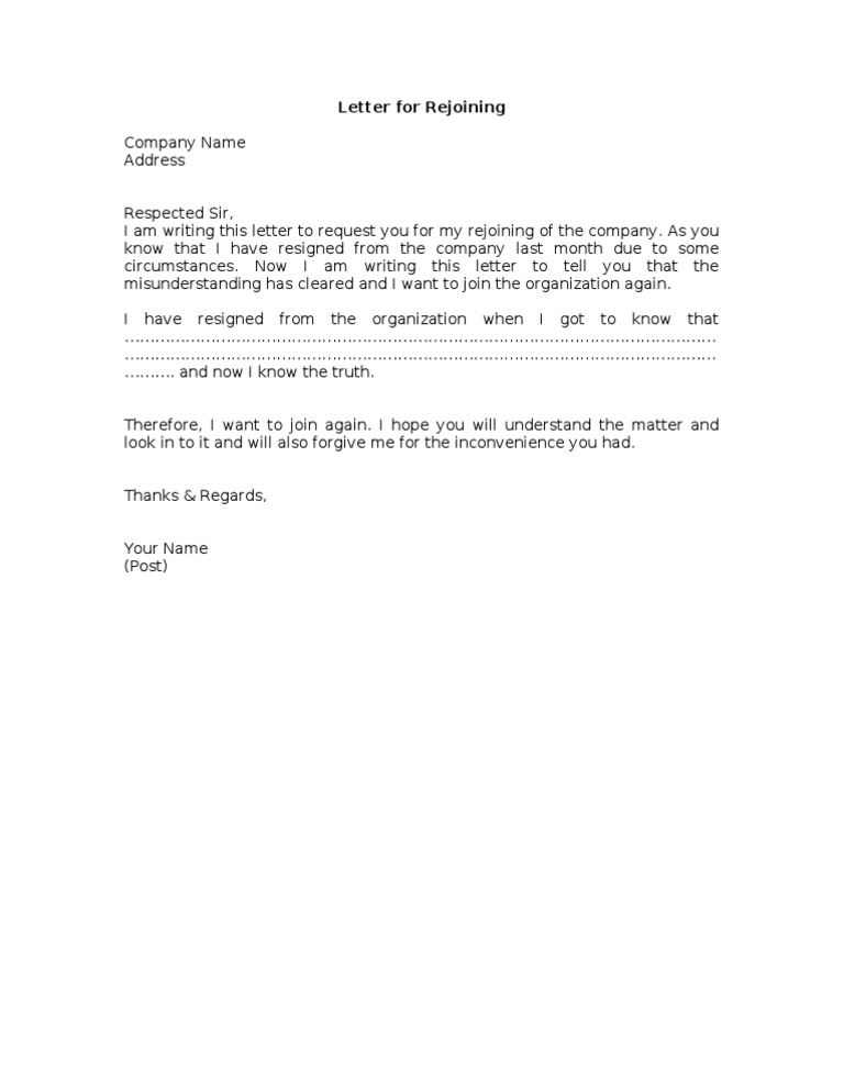 Rejoining Letter Rejoining Letter After Higher Study Leave | Business