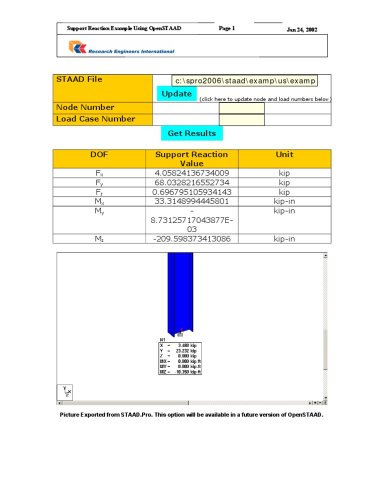 Staad File Update: C:/spro2006/staad/examp/us/examp08.std | PDF