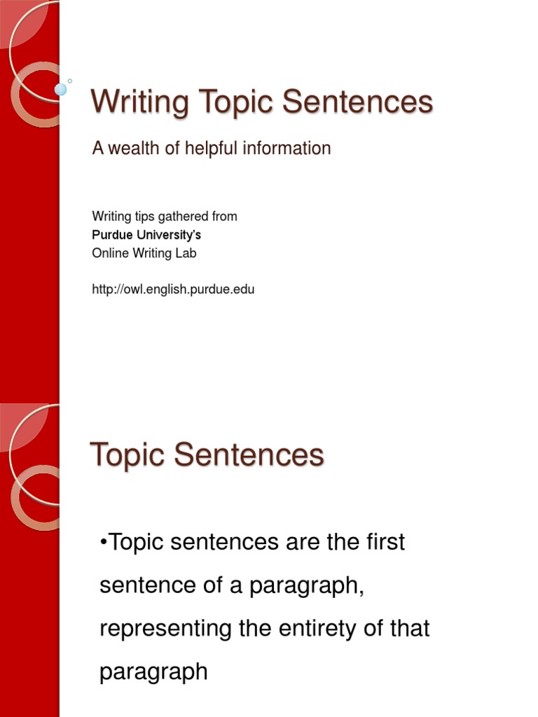 Writing Effective Topic Sentences | PDF | Higher Education | Thesis
