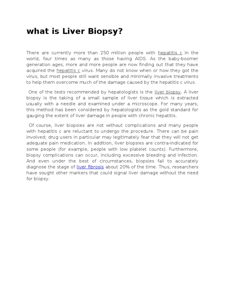 Understanding Liver Biopsy Risks and Benefits | PDF