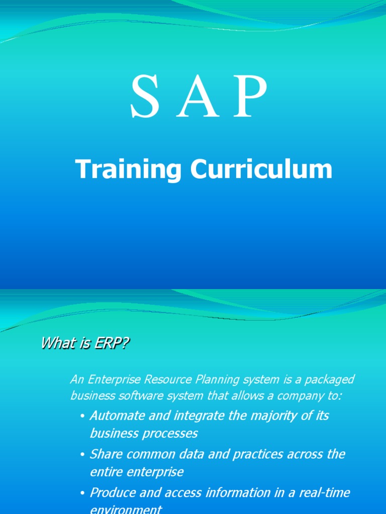 SAP Training | PDF | Sap Se | Enterprise Resource Planning