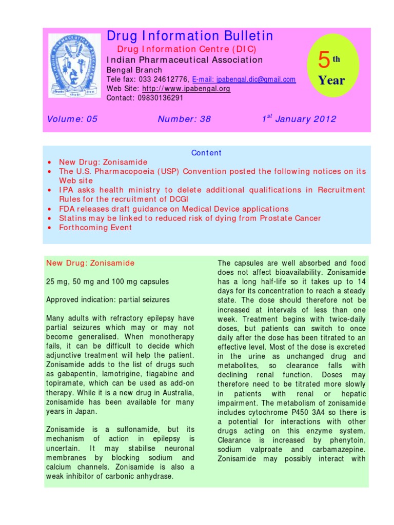 Drug Information Bulletin: Indian Pharmaceutical Association | PDF ...