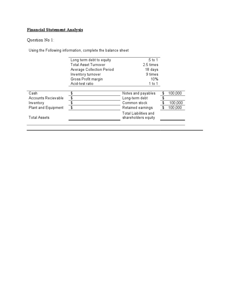 Financial Statement Analysis Guide | PDF | Balance Sheet | Equity (Finance)