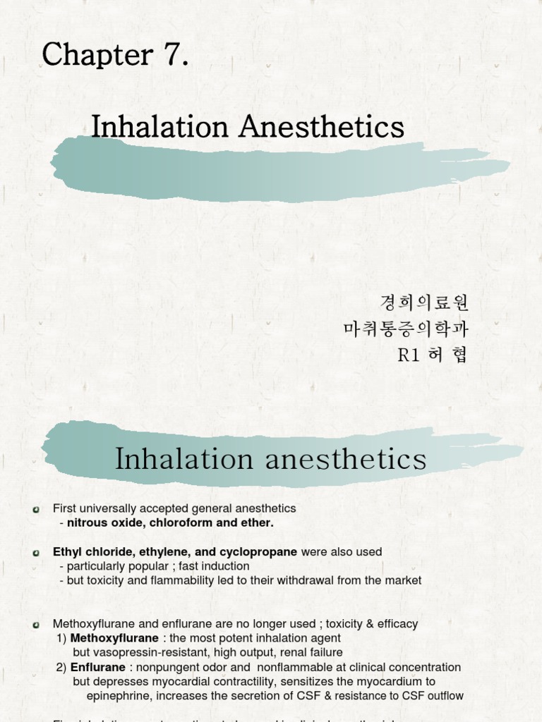 7 Inhalation Anesthetics | Anesthesia | Circulatory System