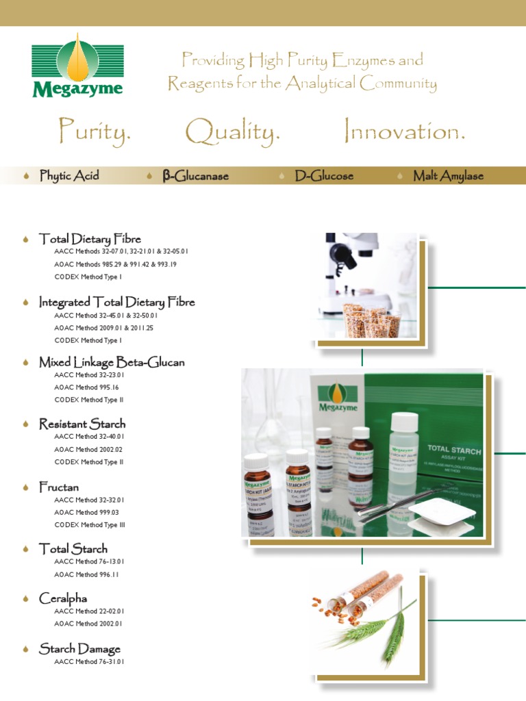 Megazyme Cereal Flyer 2013 | PDF | Starch | Reagent