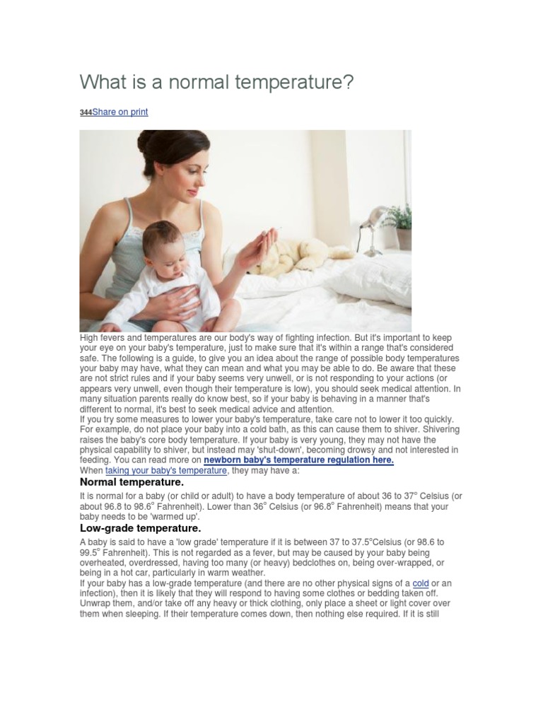 What Is A Normal Temperature | PDF | Fever | Infants