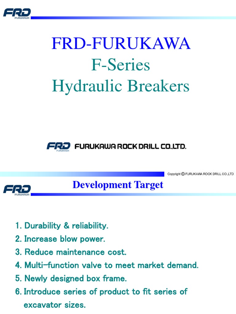 Frd-Furukawa: F-Series Hydraulic Breakers | PDF | Valve | Piston