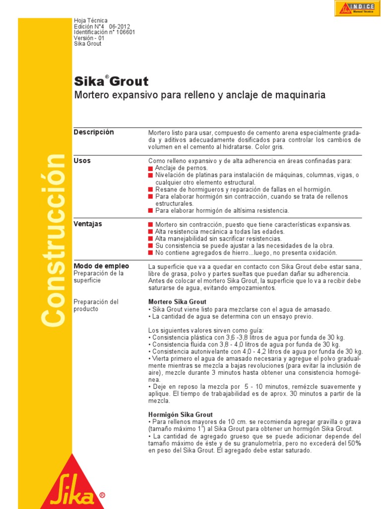 Sika Grout PDS | PDF