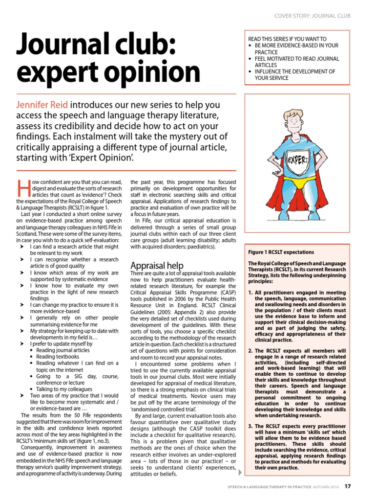 Journal Club: Expert Opinion | PDF | Evidence Based Medicine | Evidence ...