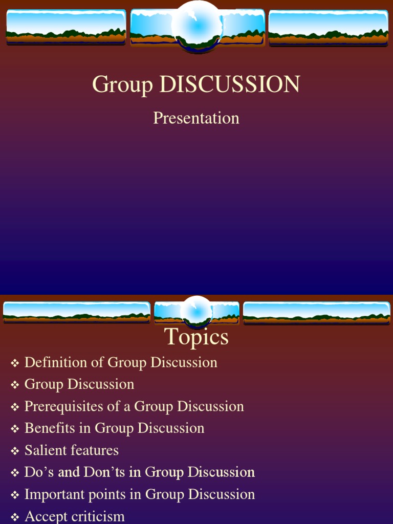 Group Discussion Presentation | PDF | Conversation | Argument