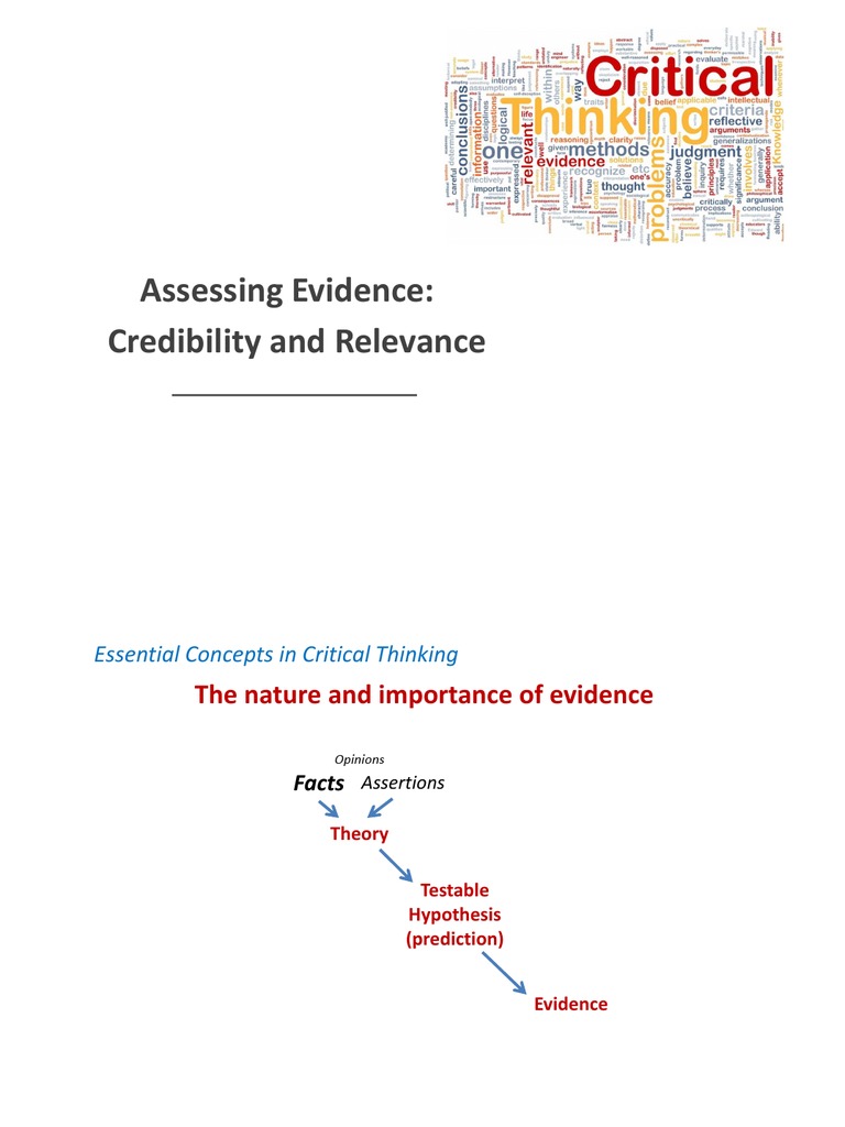Credibility and Relevance Assessing Evidence | PDF | Somatosensory ...