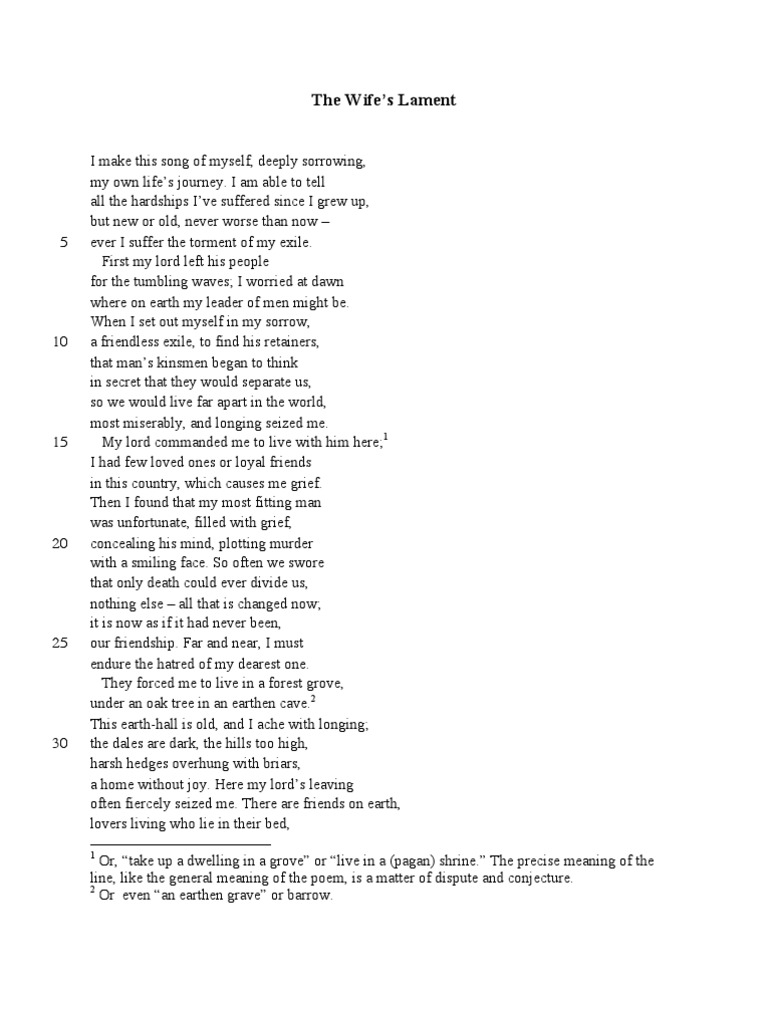 The Wife's Lament | PDF