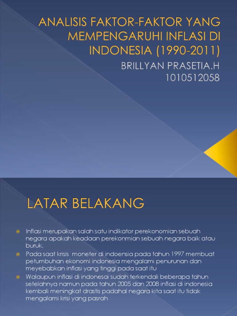 Analisis Faktor-Faktor Yang Mempengaruhi Inflasi Di Indonesia ( | PDF
